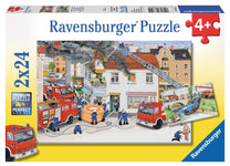 Ravensburger - Busy Fire Brigade Puzzle 2x24 pieces | Ravensburger ...