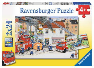 Ravensburger - Busy Fire Brigade Puzzle 2x24 pieces | Ravensburger ...
